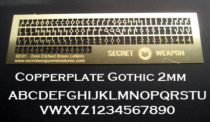 Brass Etch Letters - 2mm Copperplate Gothic – Elrik's Hobbies